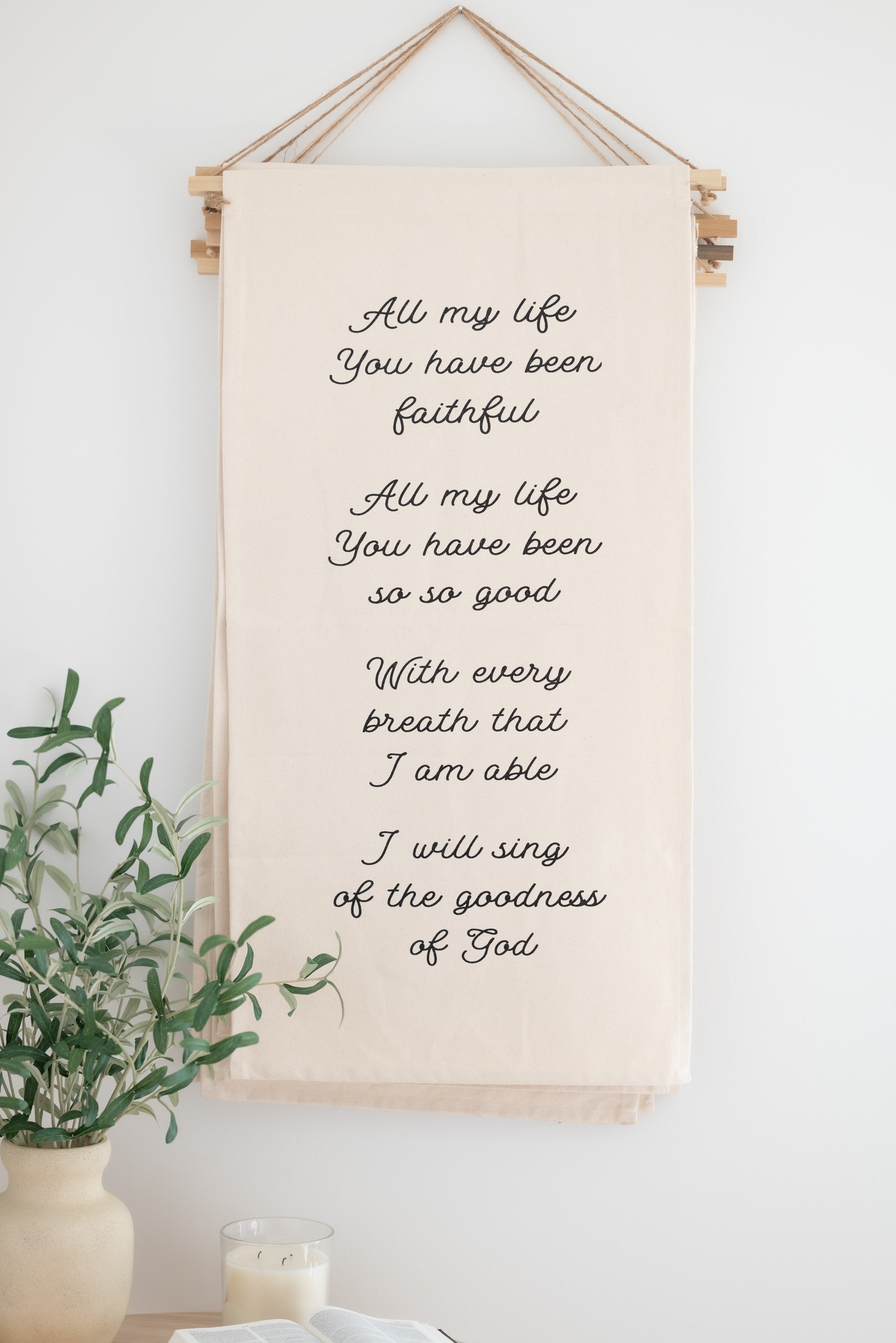 Canvas Scroll Hanging Banner Signs | Bible Verse Tapestry – Revelation ...