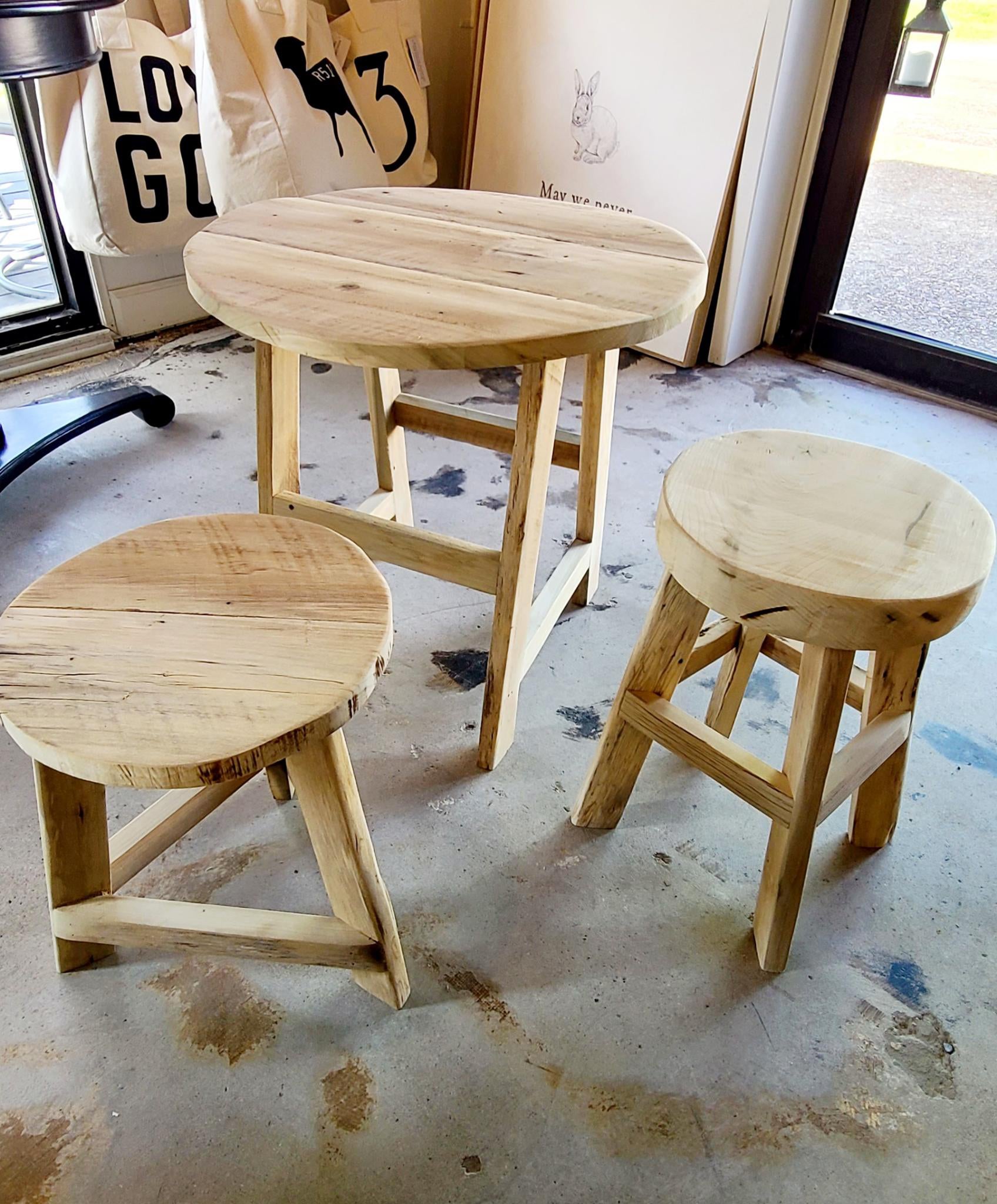 Handmade Wood Stool Tables | 3 Sizes Available – Revelation Culture